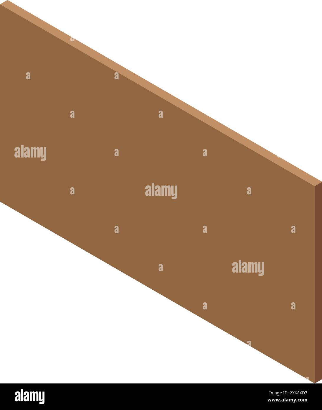 Isometric brown wooden plank for construction on a white background ...