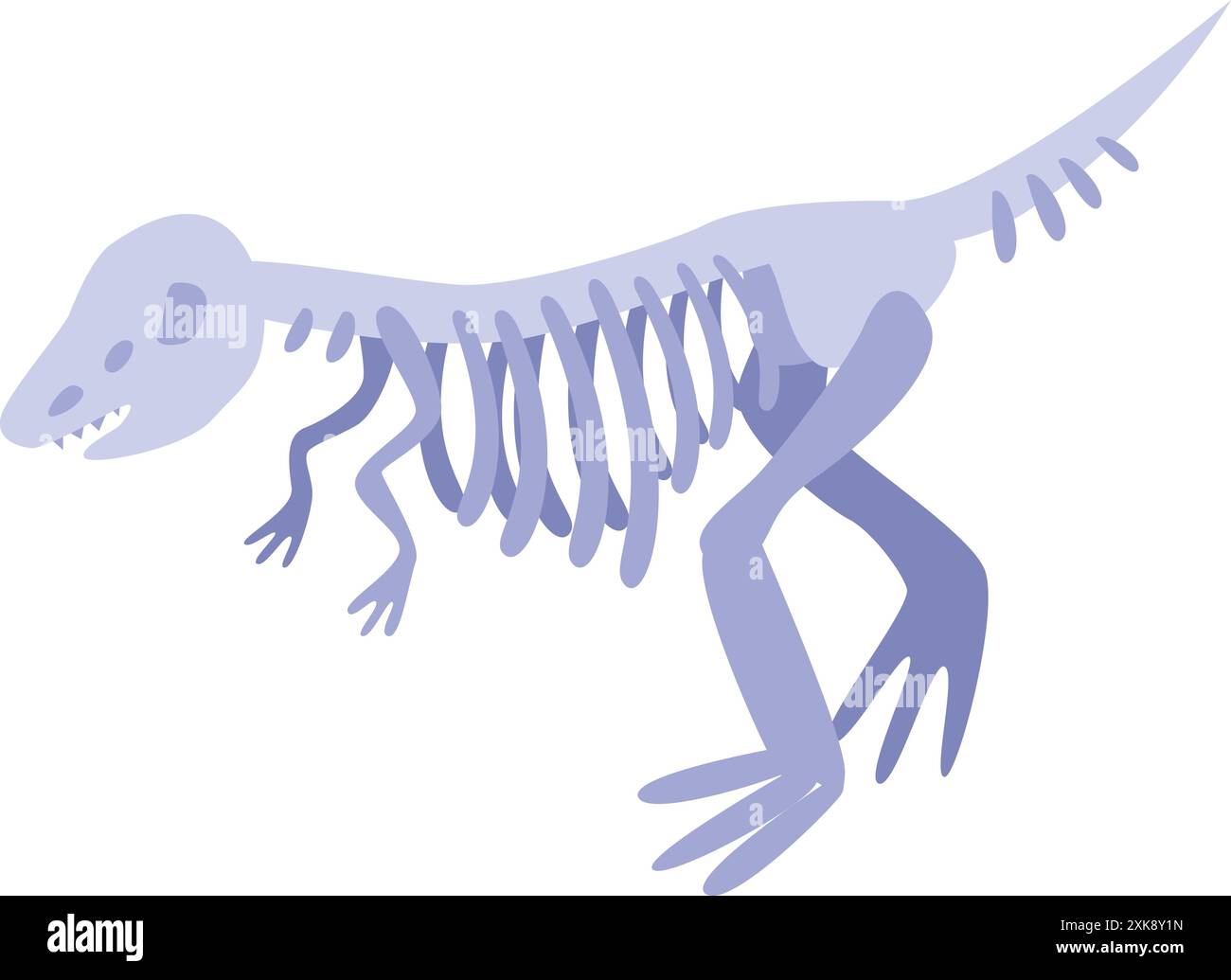 Purple tyrannosaurus rex skeleton walking on white background Stock ...