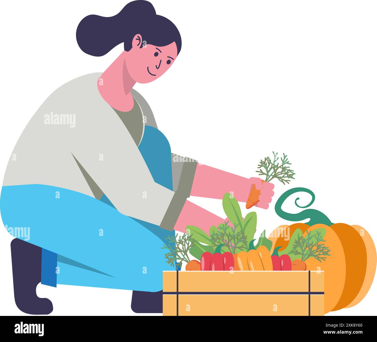 Harvesting crops Stock Vector Images - Alamy