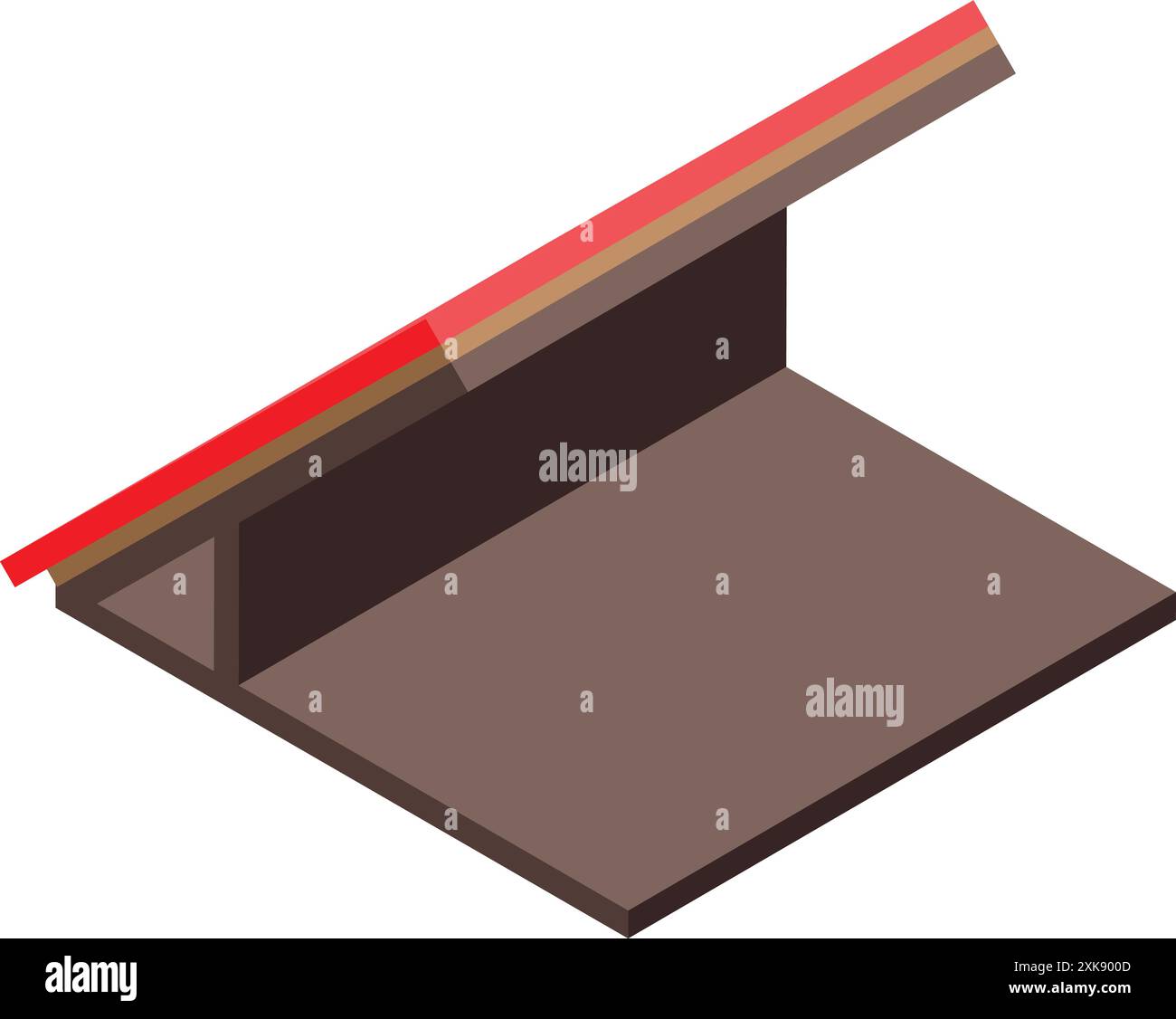 Illustration of a basic empty barn building with a red roof from an ...