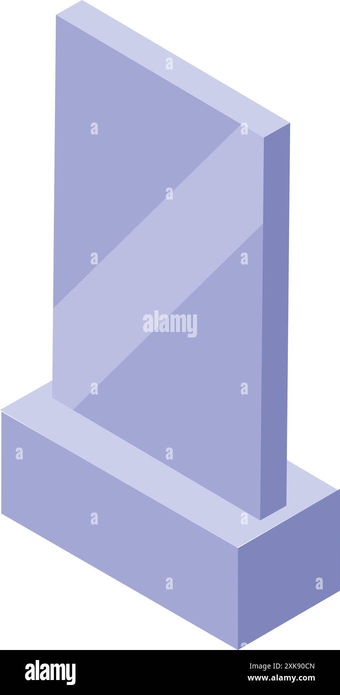Blank tombstone representing commemoration of deceased person, isolated ...