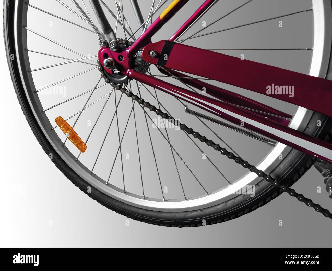 Bicycle rear hub. Close-up. Isolated on a gray Stock Photo - Alamy