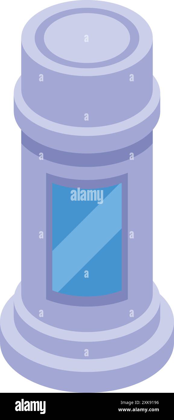 Classic column is showcasing a modern glass display case, blending ...