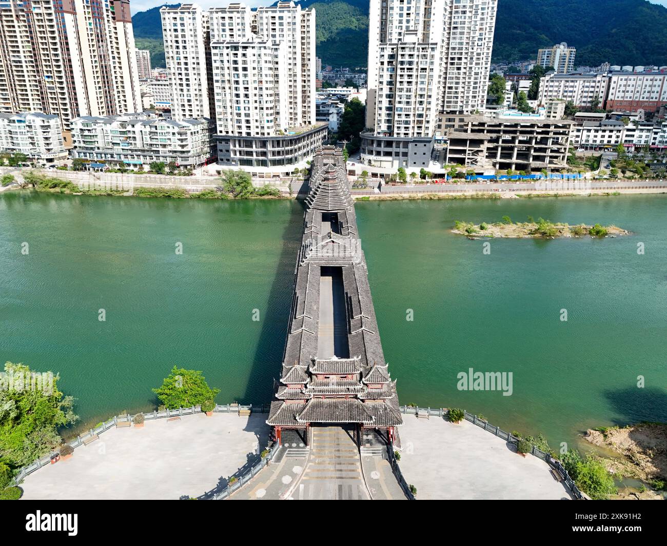 Yuping, China. 22nd July, 2024. An aerial photo is showing the Wind and ...