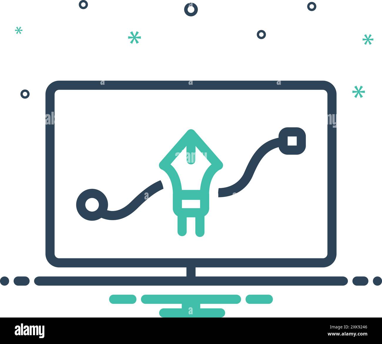 Pen draw curves icon hi-res stock photography and images - Alamy