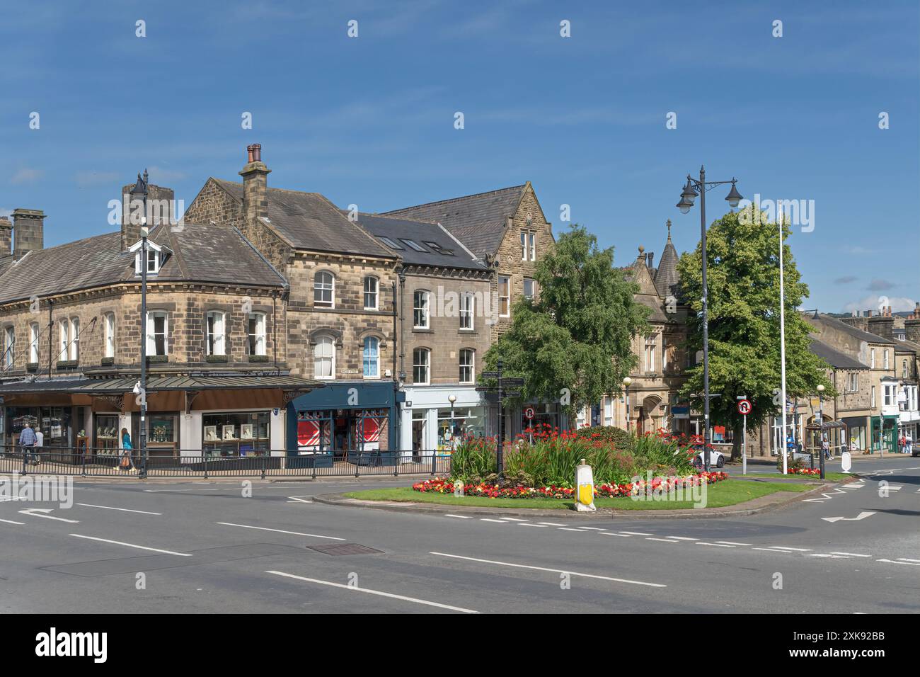 The high street in Ilkley Yorkshire Stock Photo - Alamy