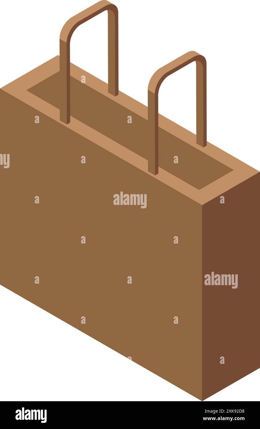 Simple brown paper bag standing up with handles hi-res stock ...