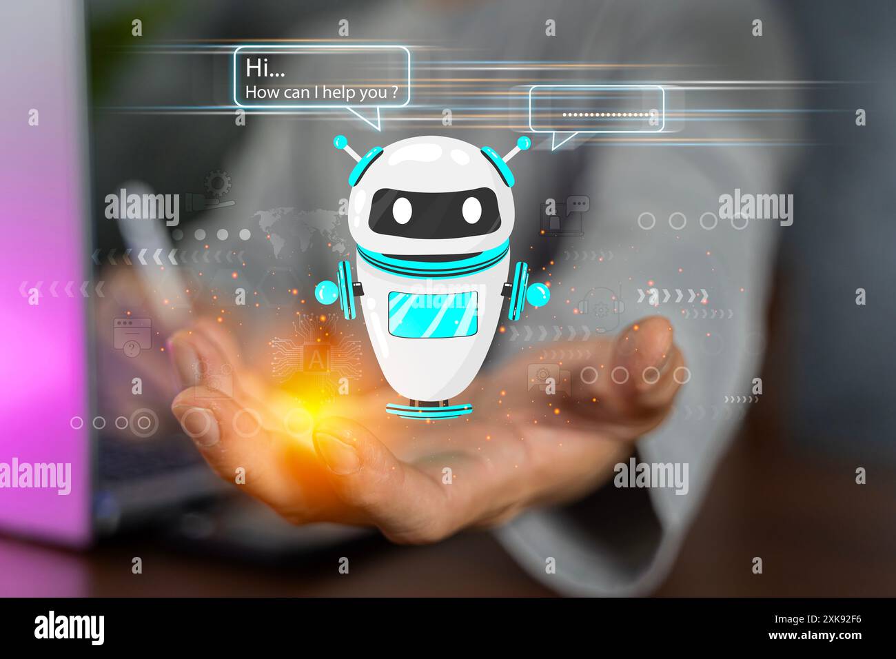 Digital chatbot, robot application, conversation assistant, AI ...