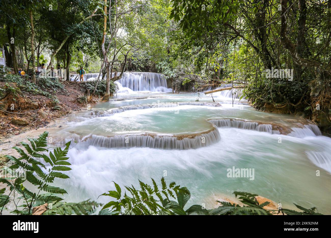 Luang Prabang, Laos: Kuang Si waterfalls, cascades, falls, turquoise ...