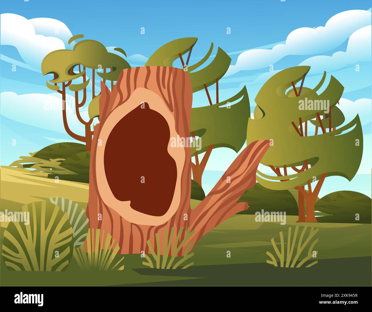 Cavity in the tree Stock Vector Images - Alamy