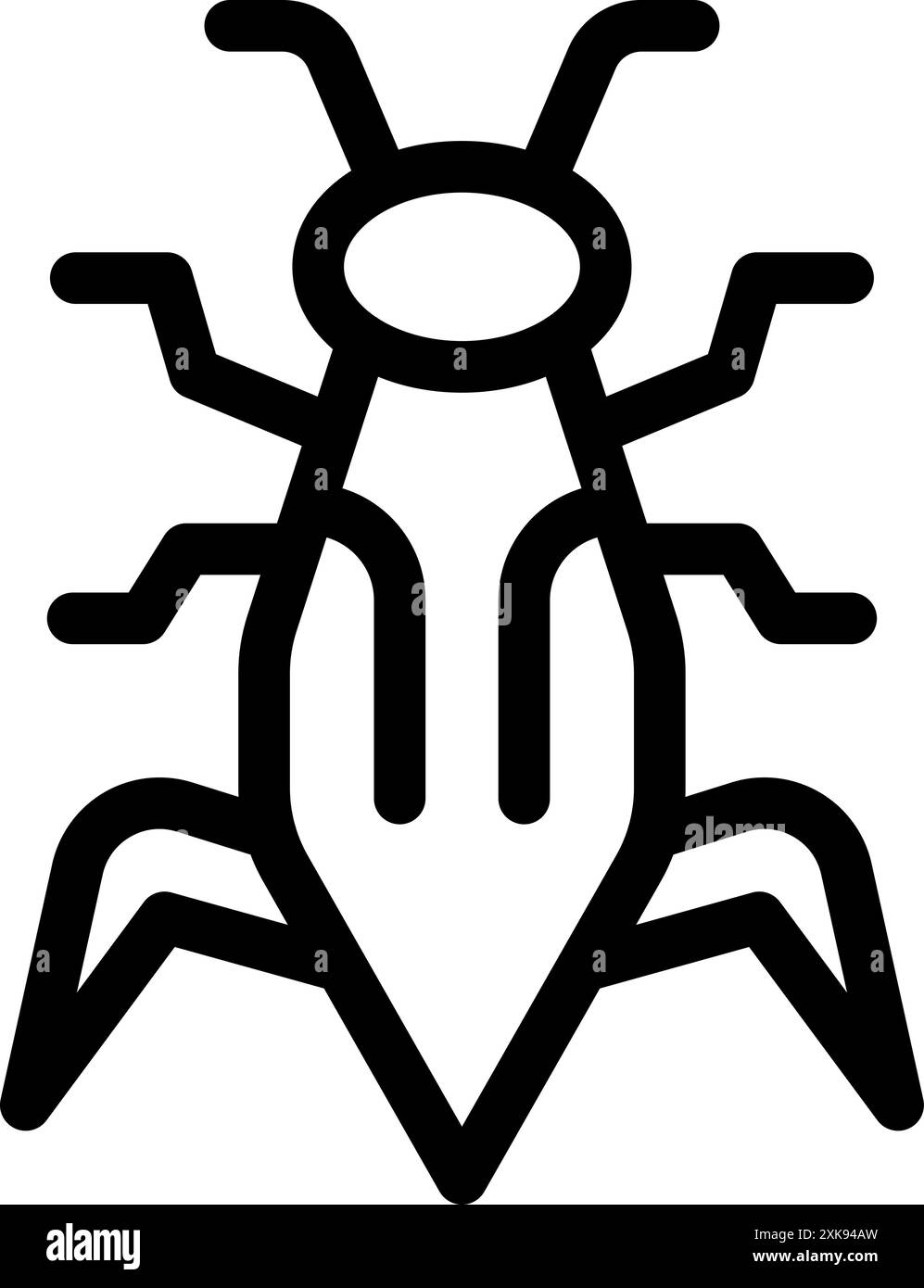 Bold minimal design icon of a cockroach spreading its legs and antennae ...