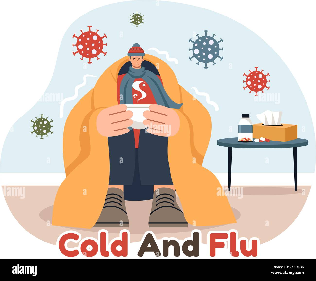 Sick With The Flu Cartoon