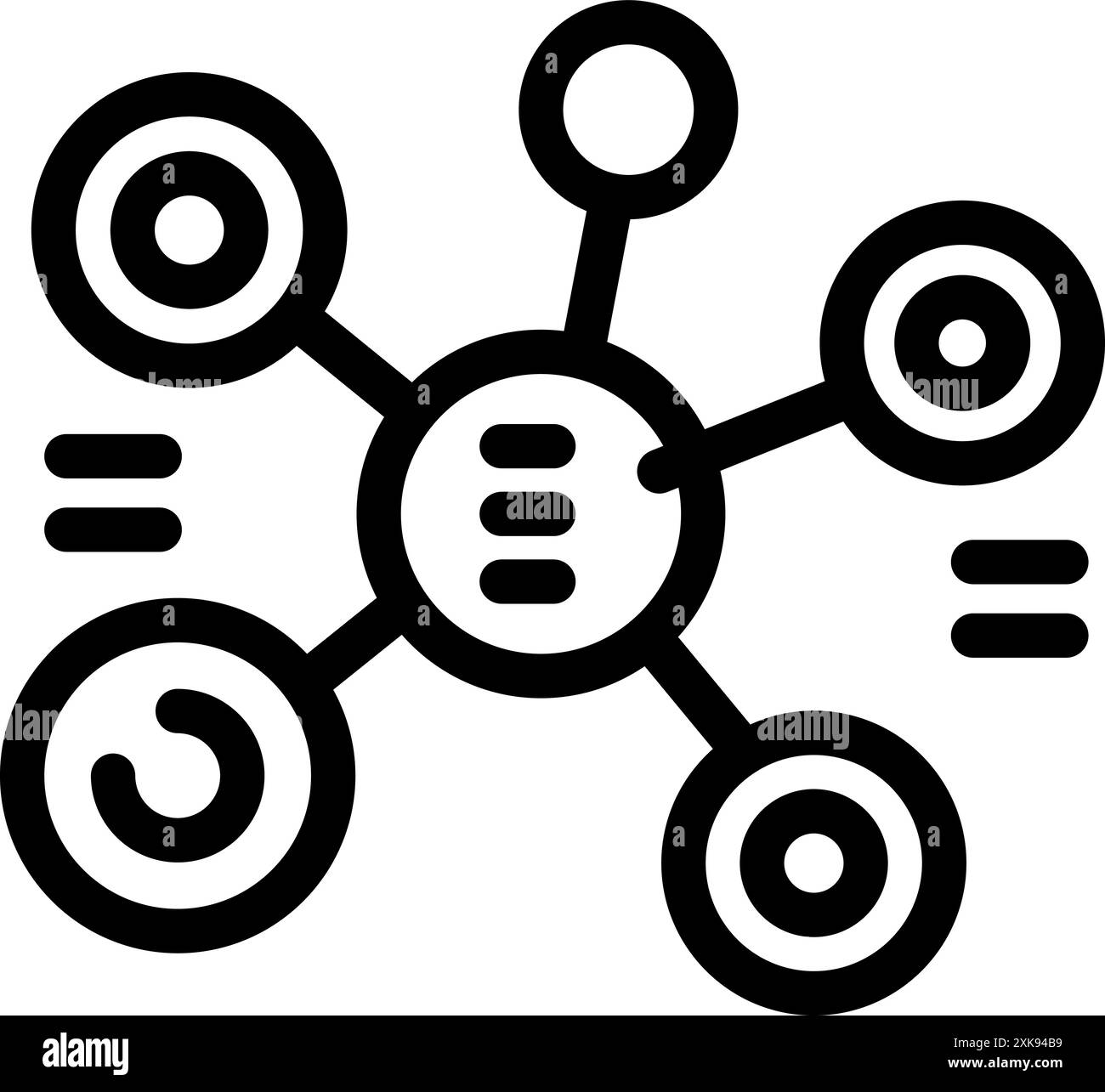Network Hub Connecting Multiple Devices With Data Flowing Symbolizing