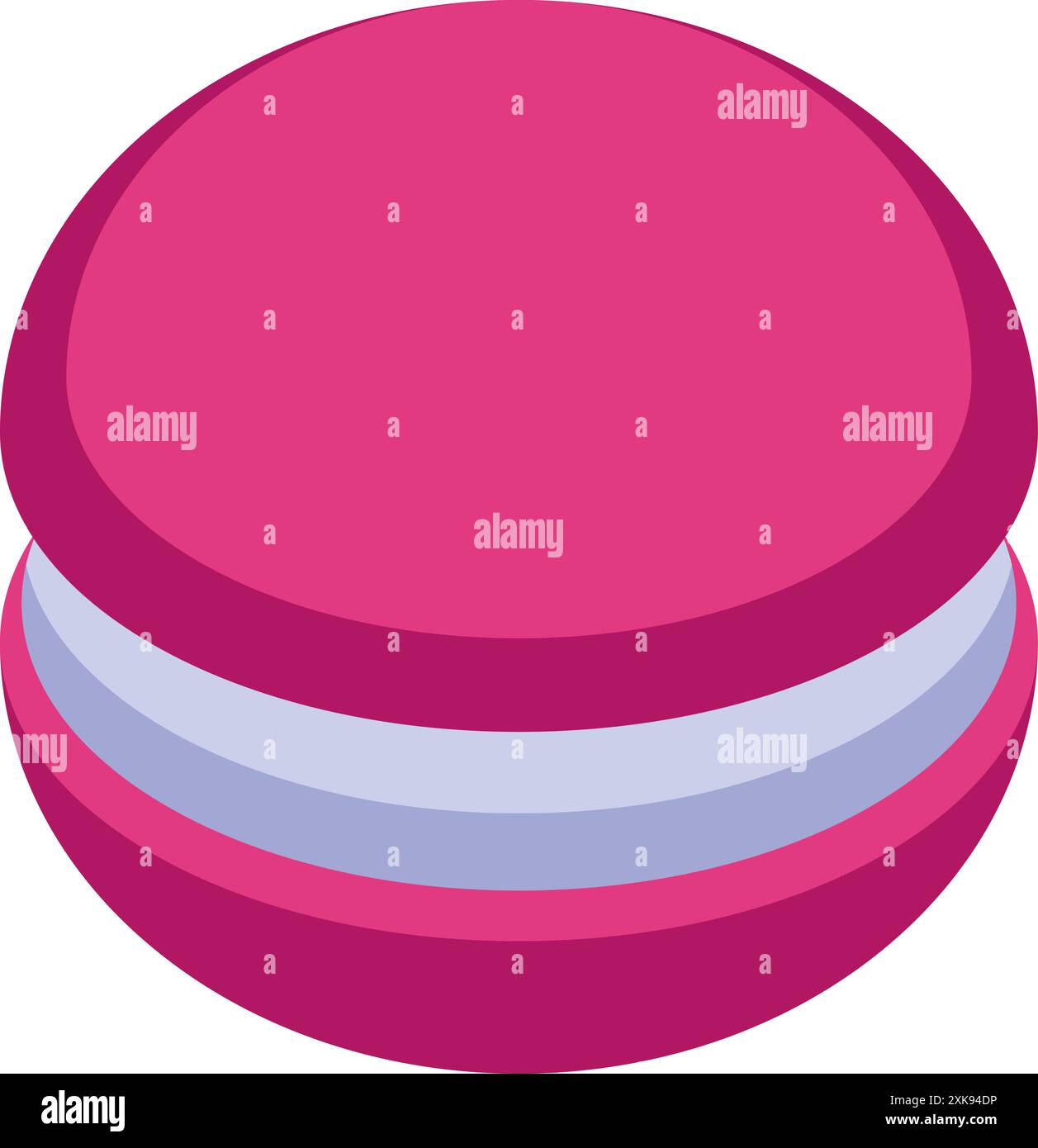 Raspberry macaron with delicious cream filling on white background ...