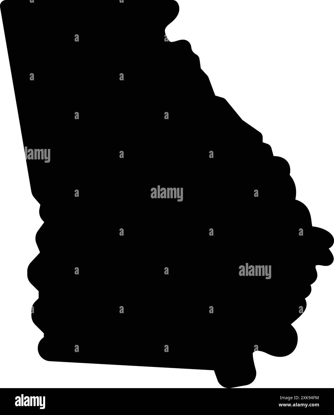 Georgia usa map vector vectors Black and White Stock Photos & Images ...