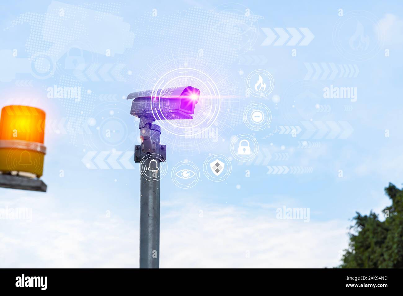 CCTV recording important events and a guard house and property. Modern ...