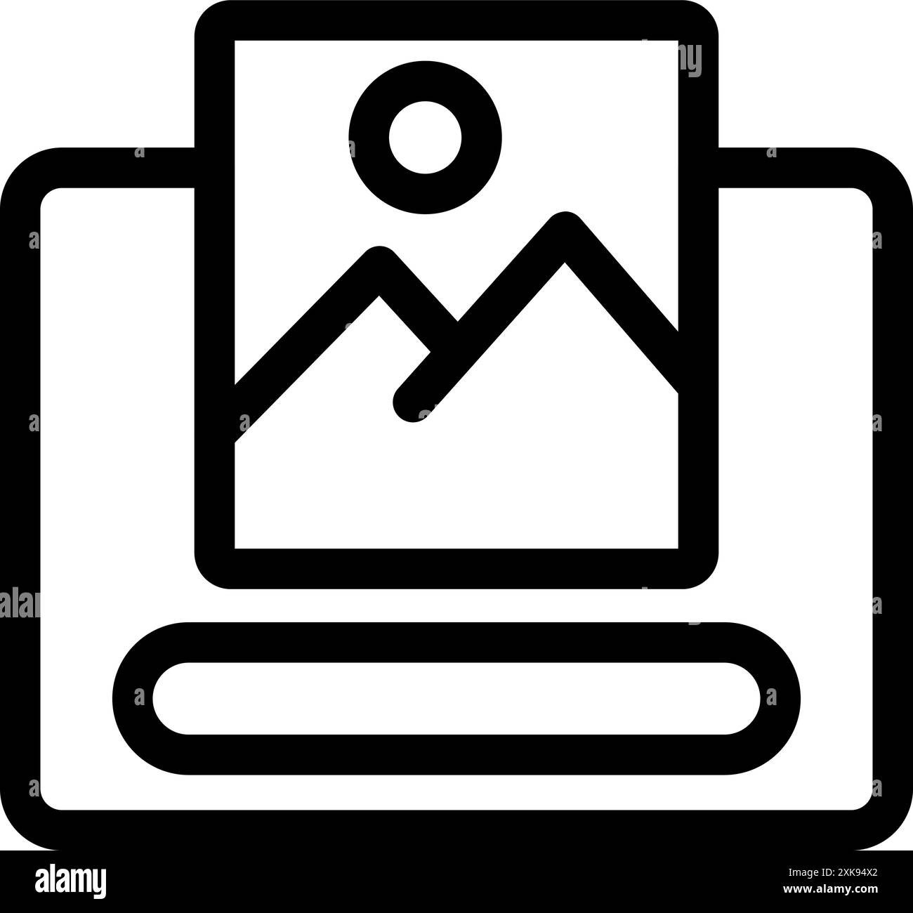 Simple icon of photo editing software showing an image file being ...