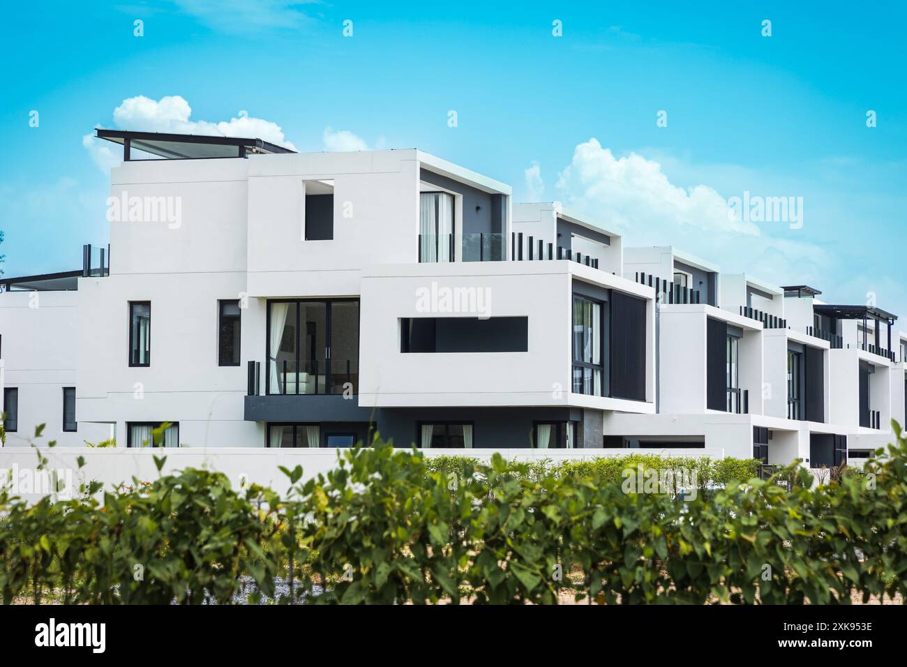 Brand new White apartment buildings in Phuket Thailand. Modern ...