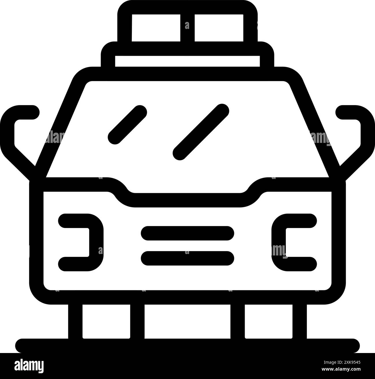 Modern tram front view showing large windshield and doors open Stock ...