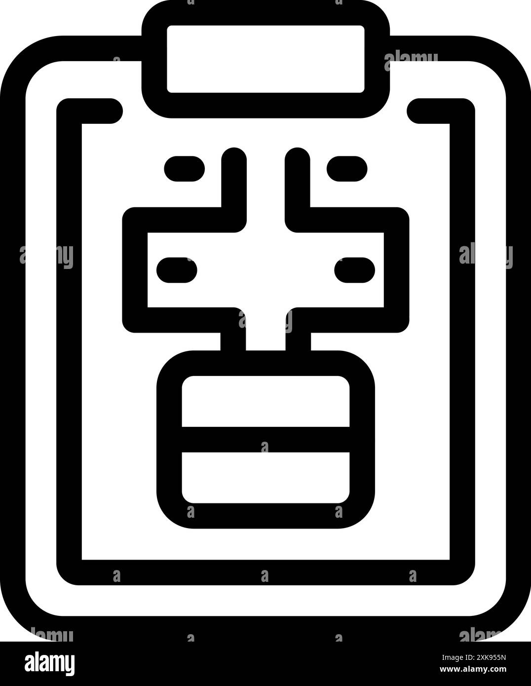 Line icon of a medical record, depicting the process of a blood ...