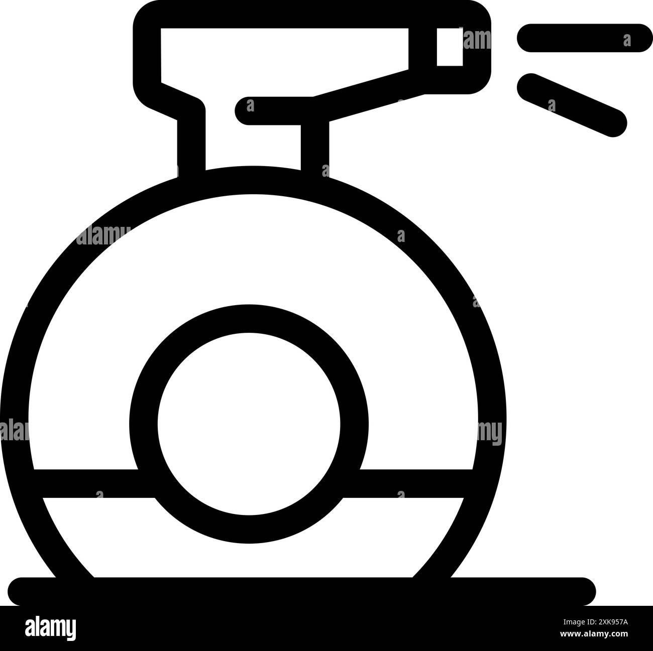 Simple, bold line art illustration of a spray bottle dispensing ...