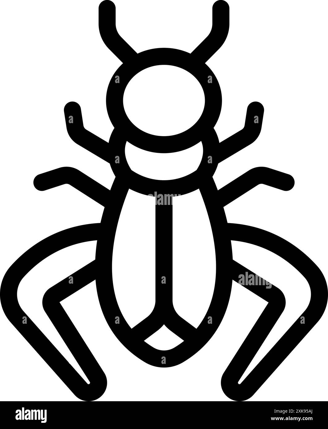 Black and white icon of a cricket insect spreading its legs Stock ...