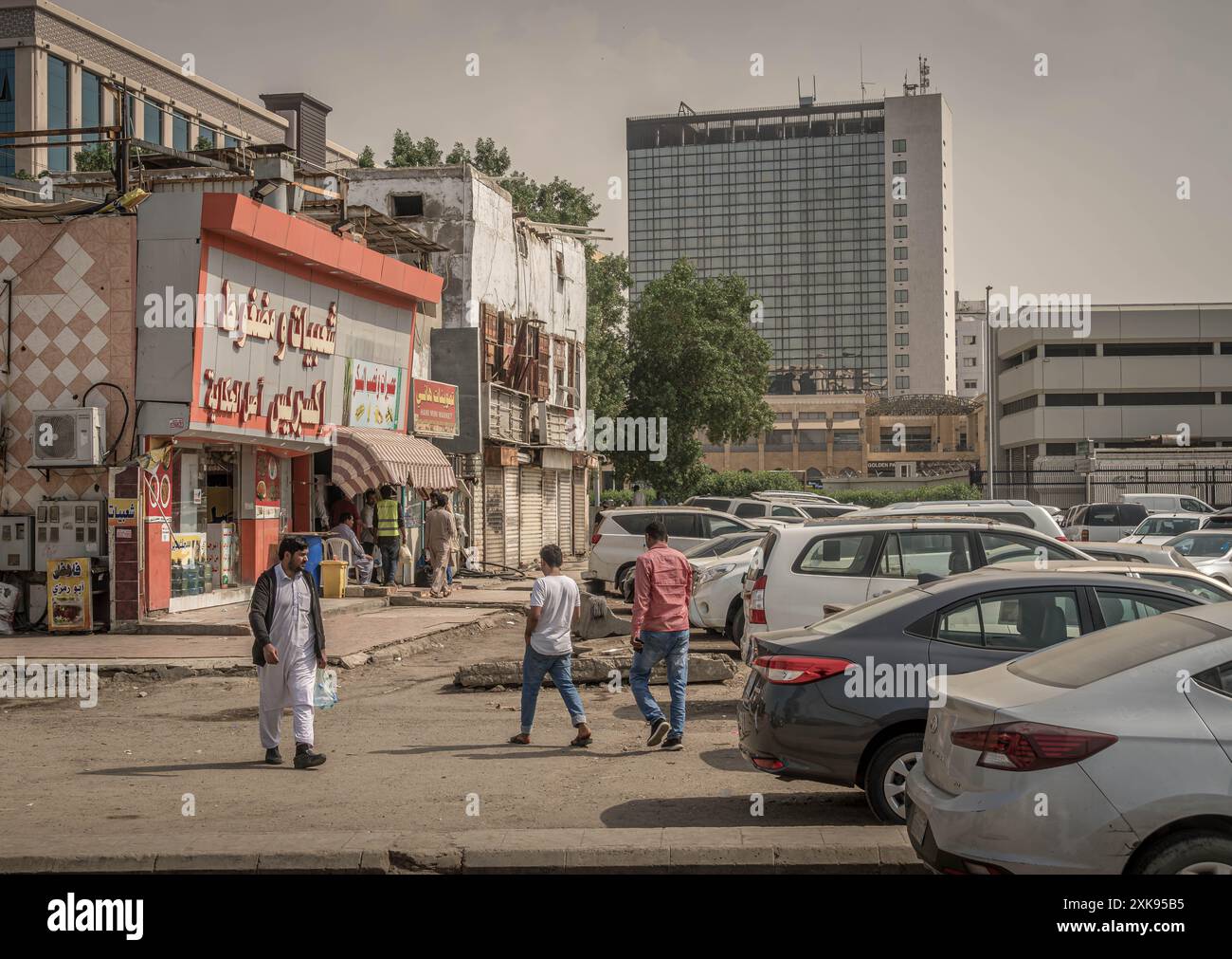 The local Saudi people at the market store on the streets of Jeddah ...
