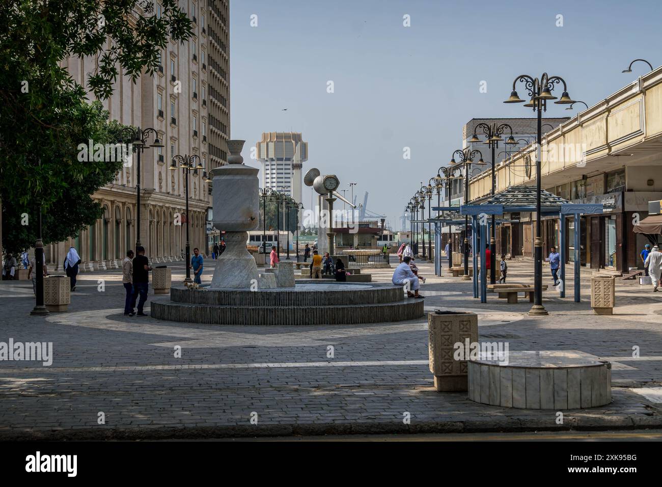 The local Saudi people on the streets of Jeddah downtown, a big city in ...