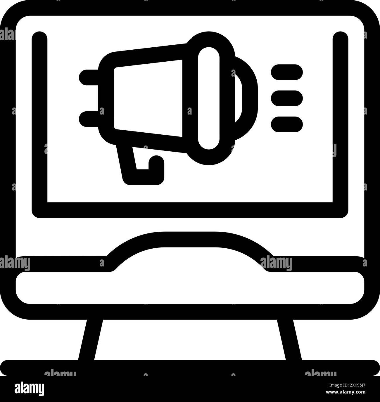 Megaphone is displayed on a computer screen, representing online ...