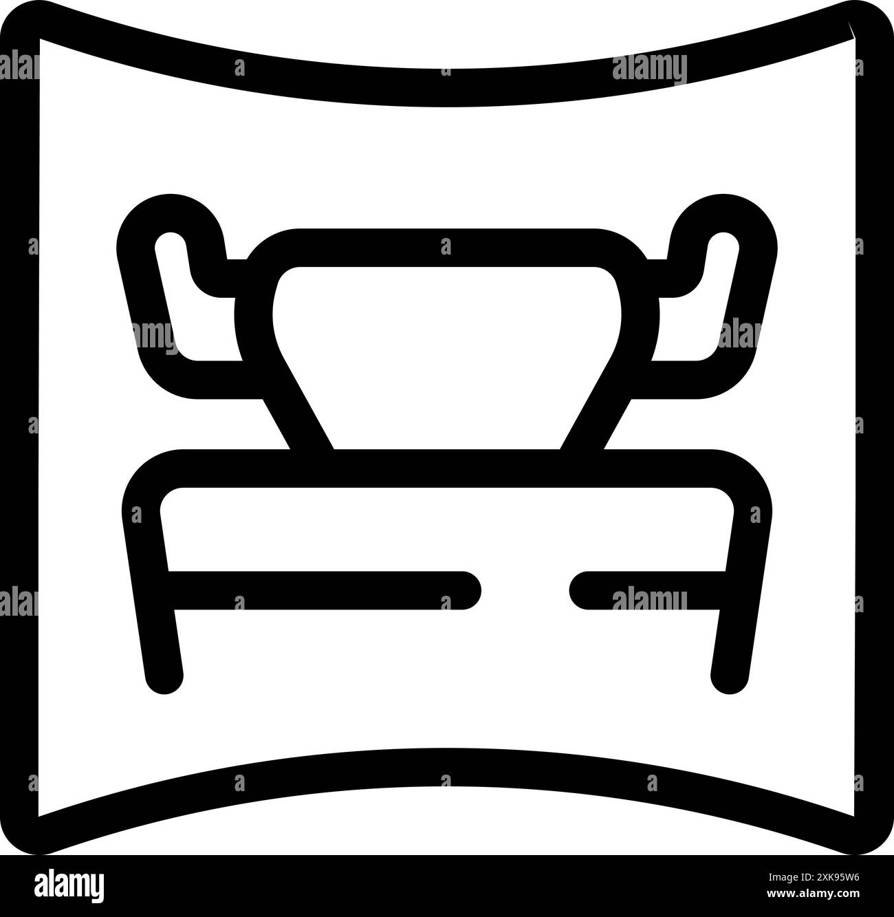 Line art icon of a pelvis x ray being analyzed, representing medical ...