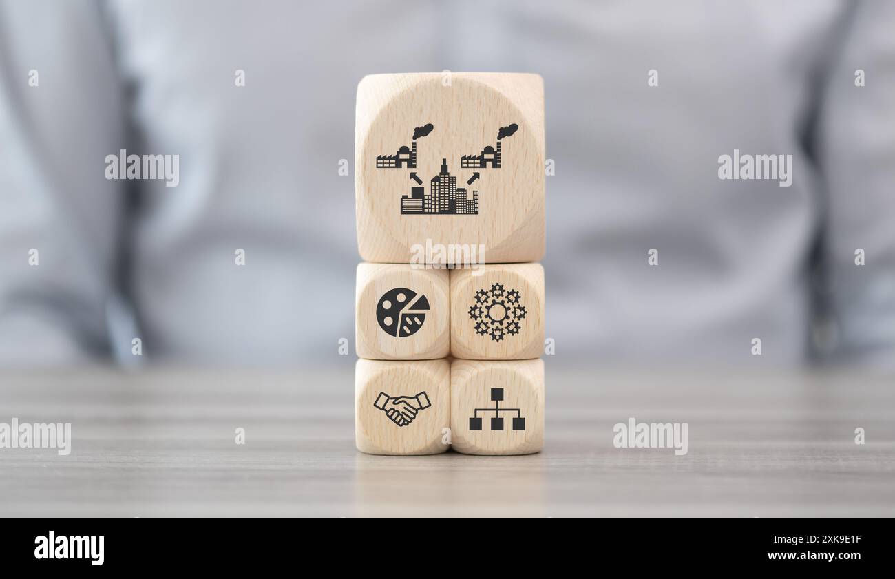 Wooden blocks with symbol of bpo concept Stock Photo - Alamy