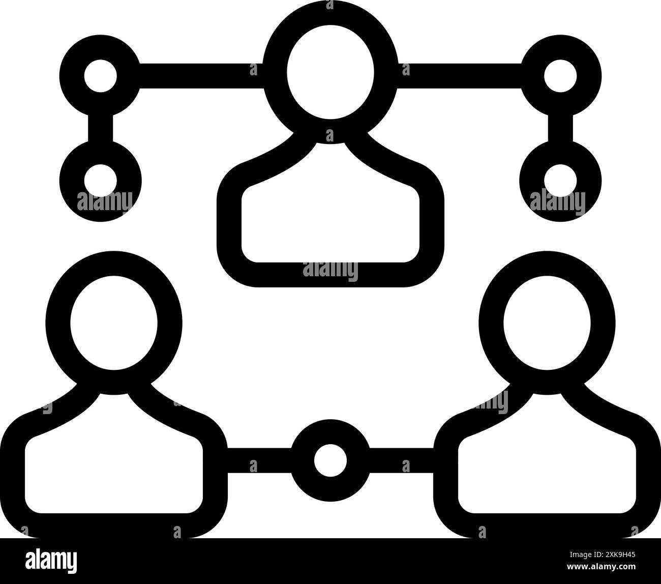 Simple icon of business people connecting and sharing ideas through a ...