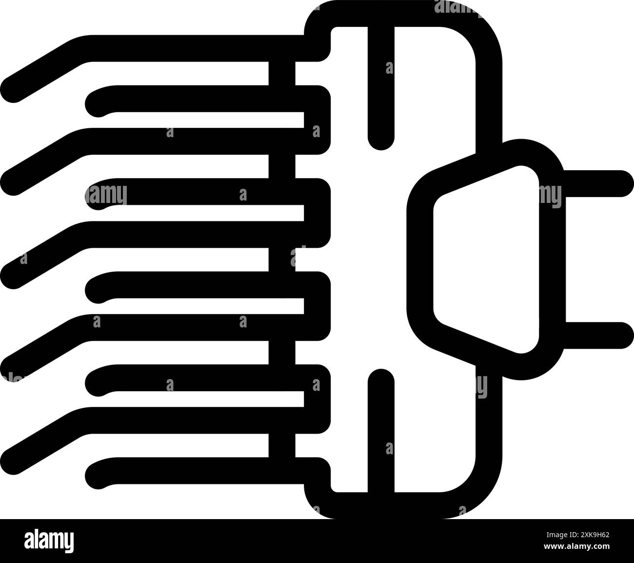 Electric plug connecting to a power grid, symbolizing the supply of ...