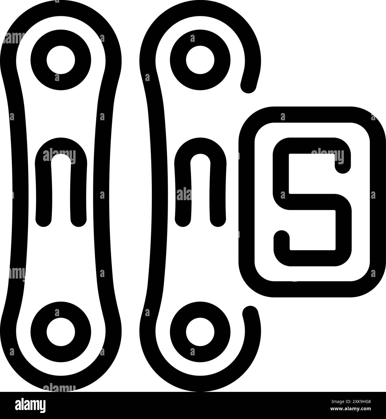 Bicycle chain links icon representing the size of the chain with the ...