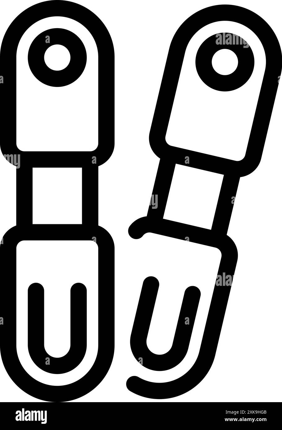 Two kitchen utensils measuring spoons icon in outline style isolated on ...