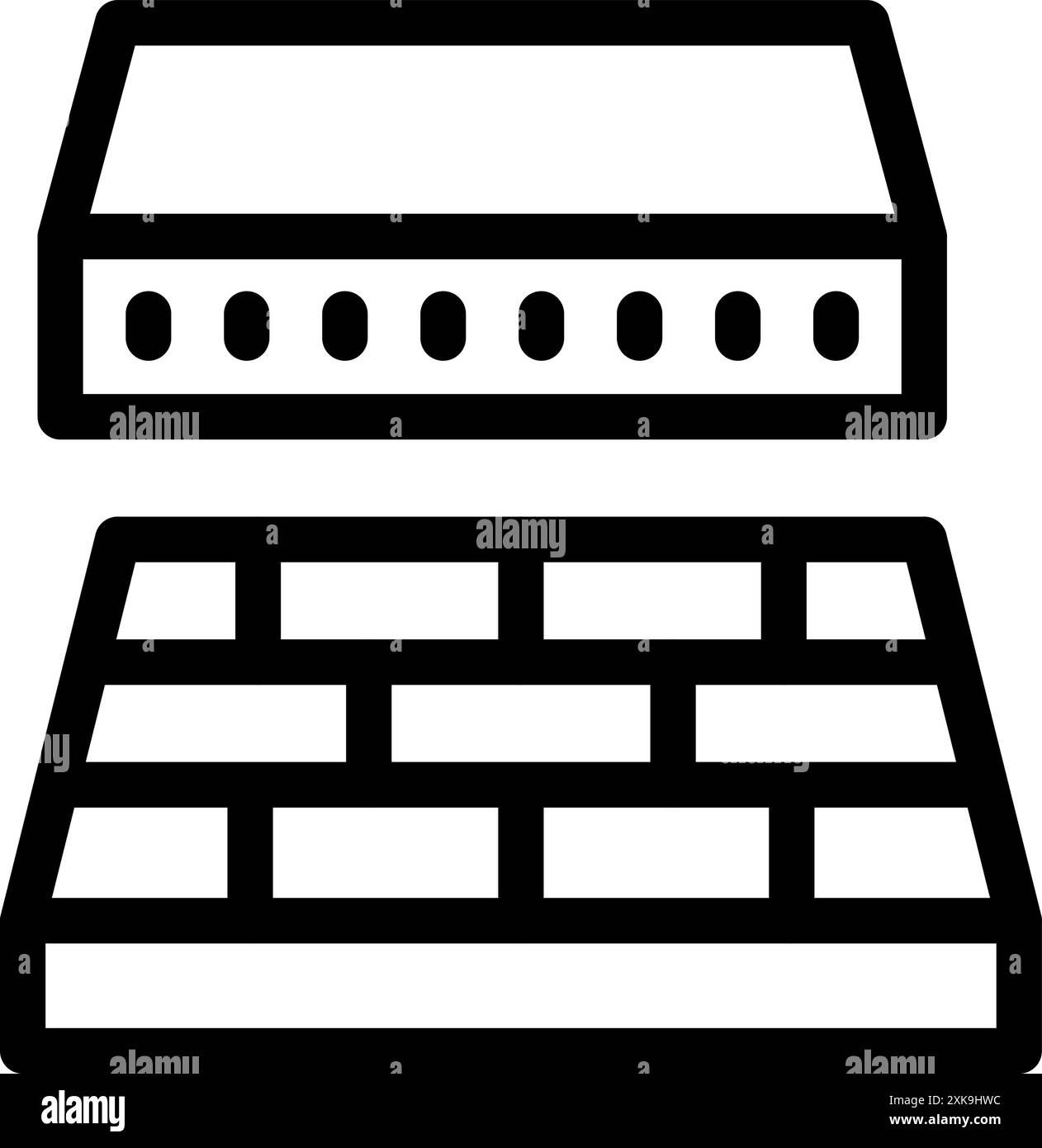 Icon of a concrete slab being vibrated by a plate compactor to compact ...
