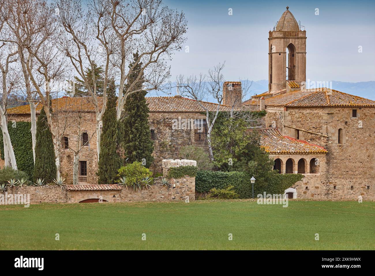 Traditional village of Pubol. Gala residence. Girona, Catalonia. Spain ...