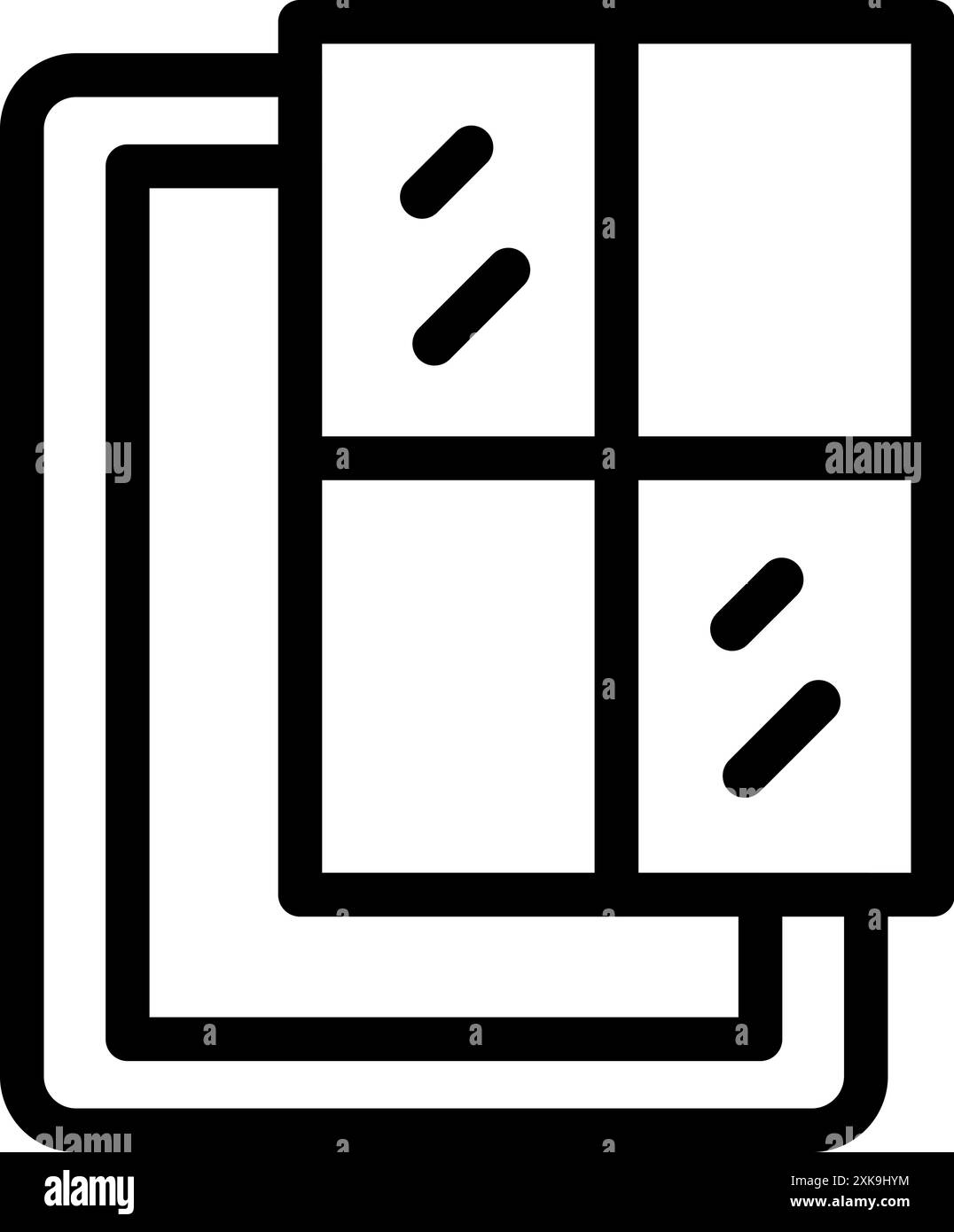 Simple icon of a double glazed window frame, perfect for topics like ...