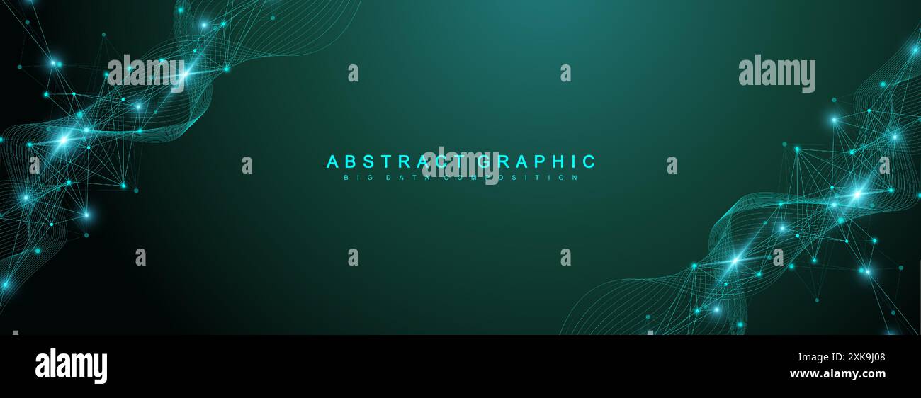 Global network connection banner design template. Header social network ...