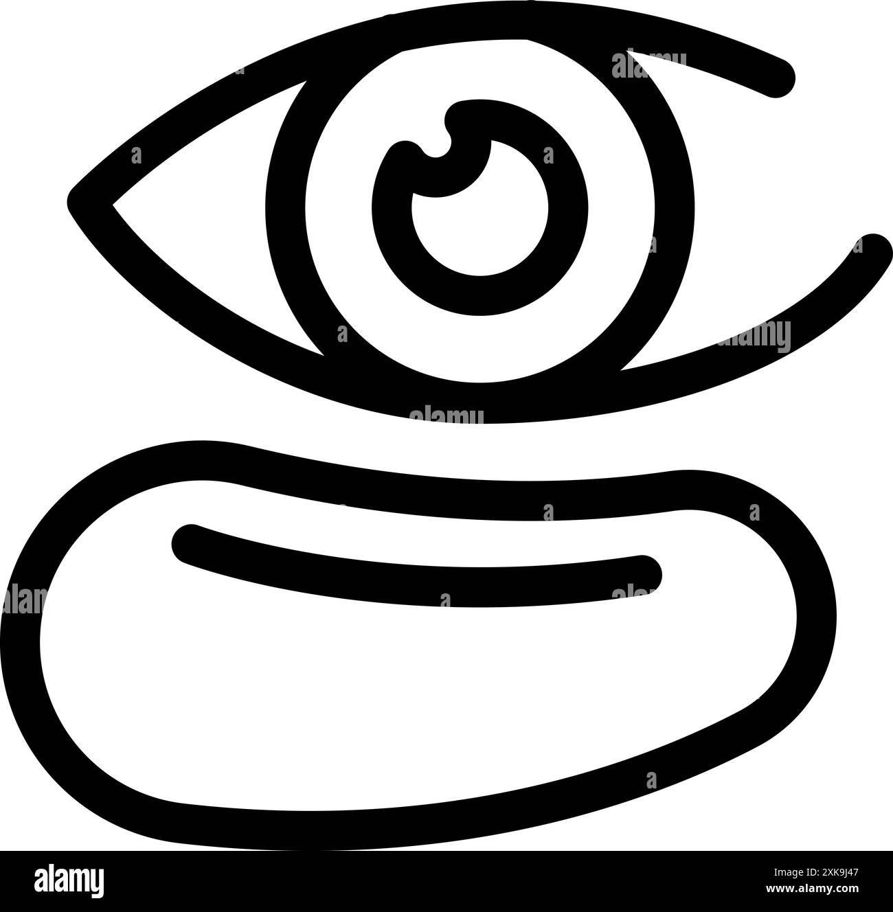 Simple bold outline icon representing the act of putting in a contact ...