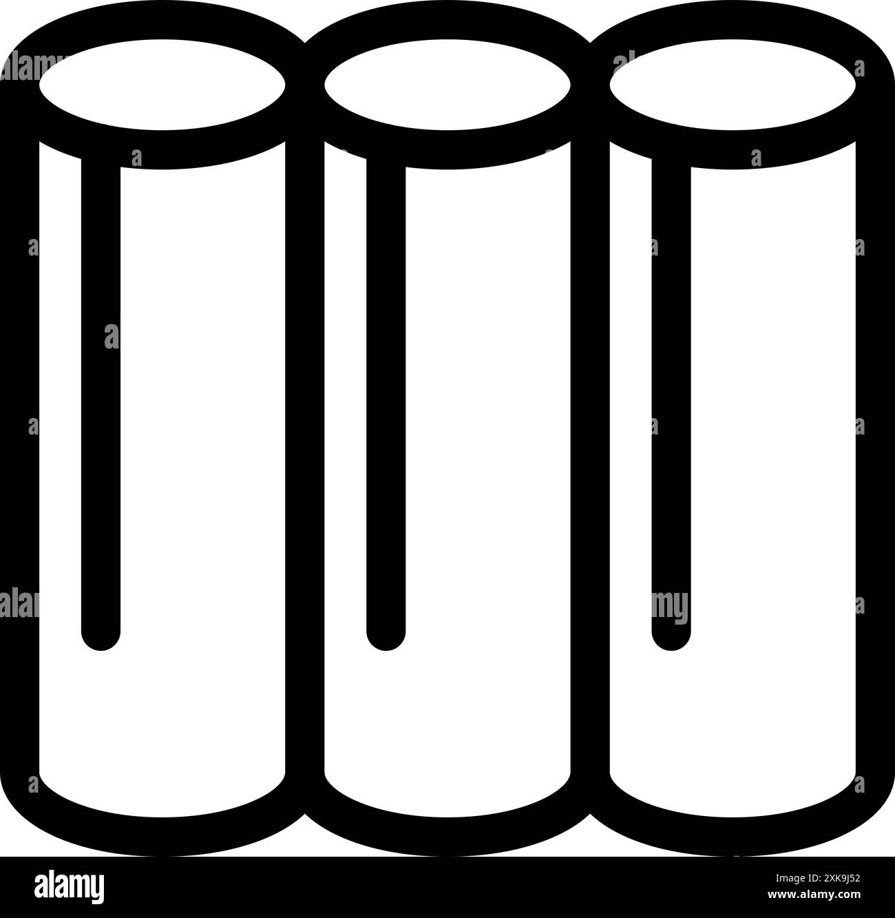 Three cylindrical batteries are forming a battery pack providing ...