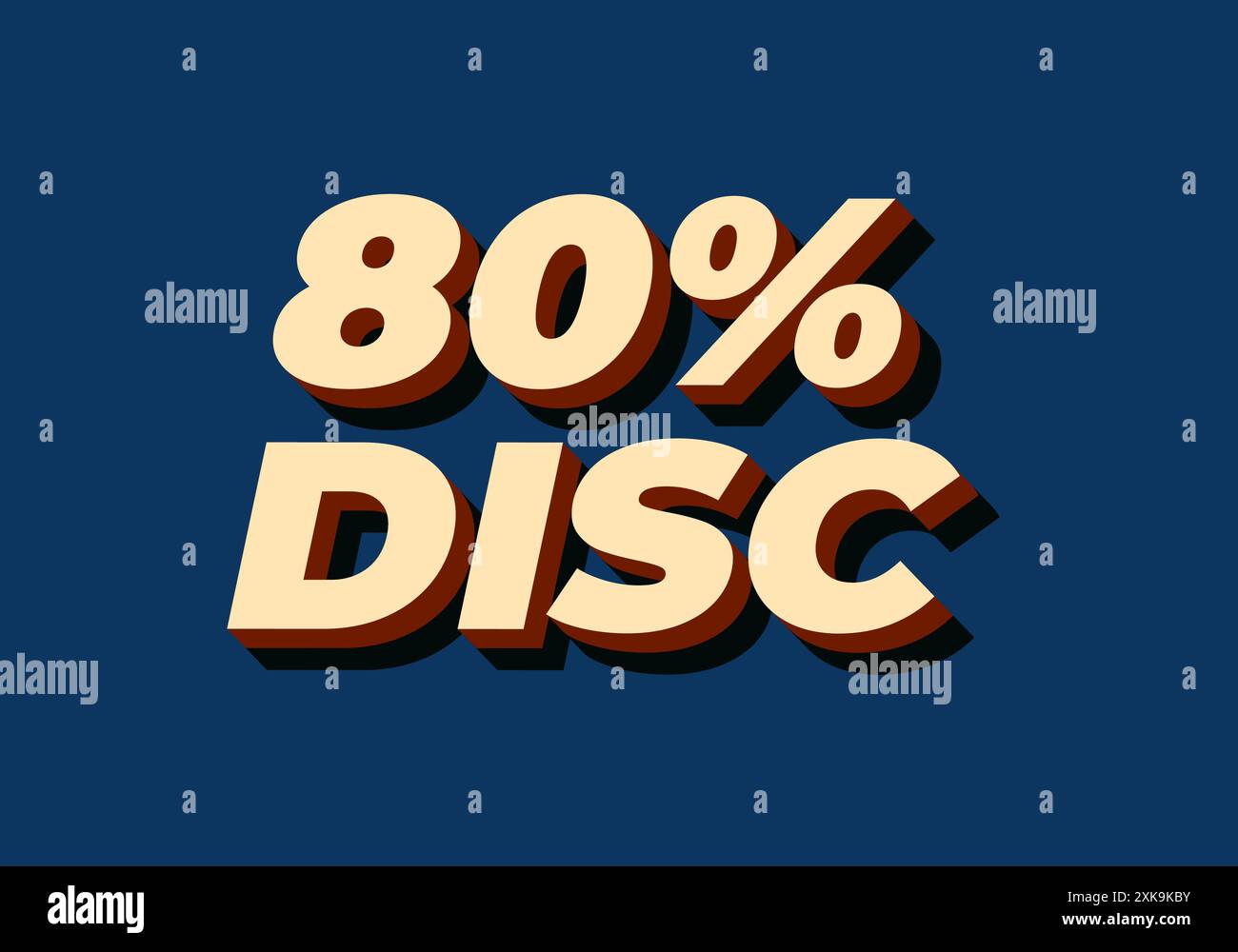 80 percent discount. Text effect design in good colors and 3D style ...