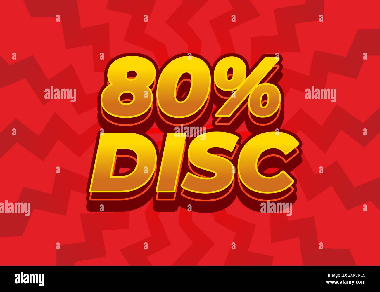 80 percent discount. Text effect design in good colors and 3D style ...
