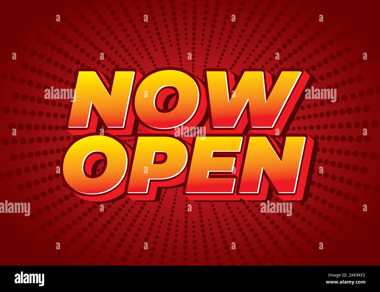 Open now text effect hi-res stock photography and images - Alamy