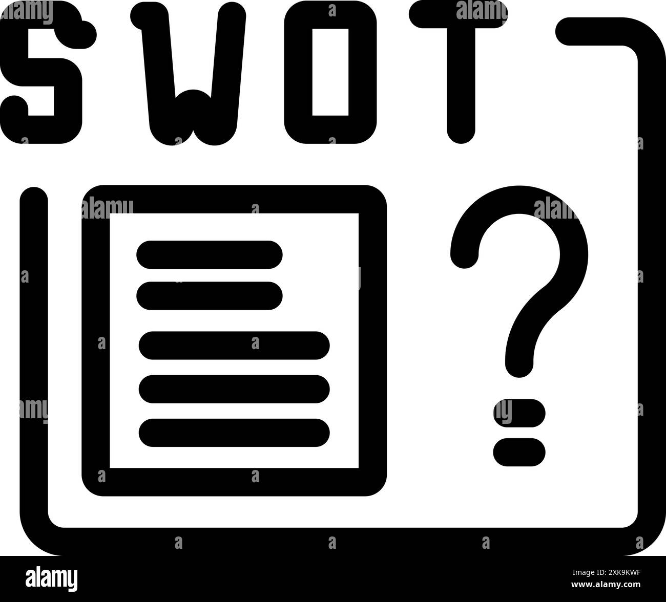 Icon representing a swot analysis, a business tool used to identify ...