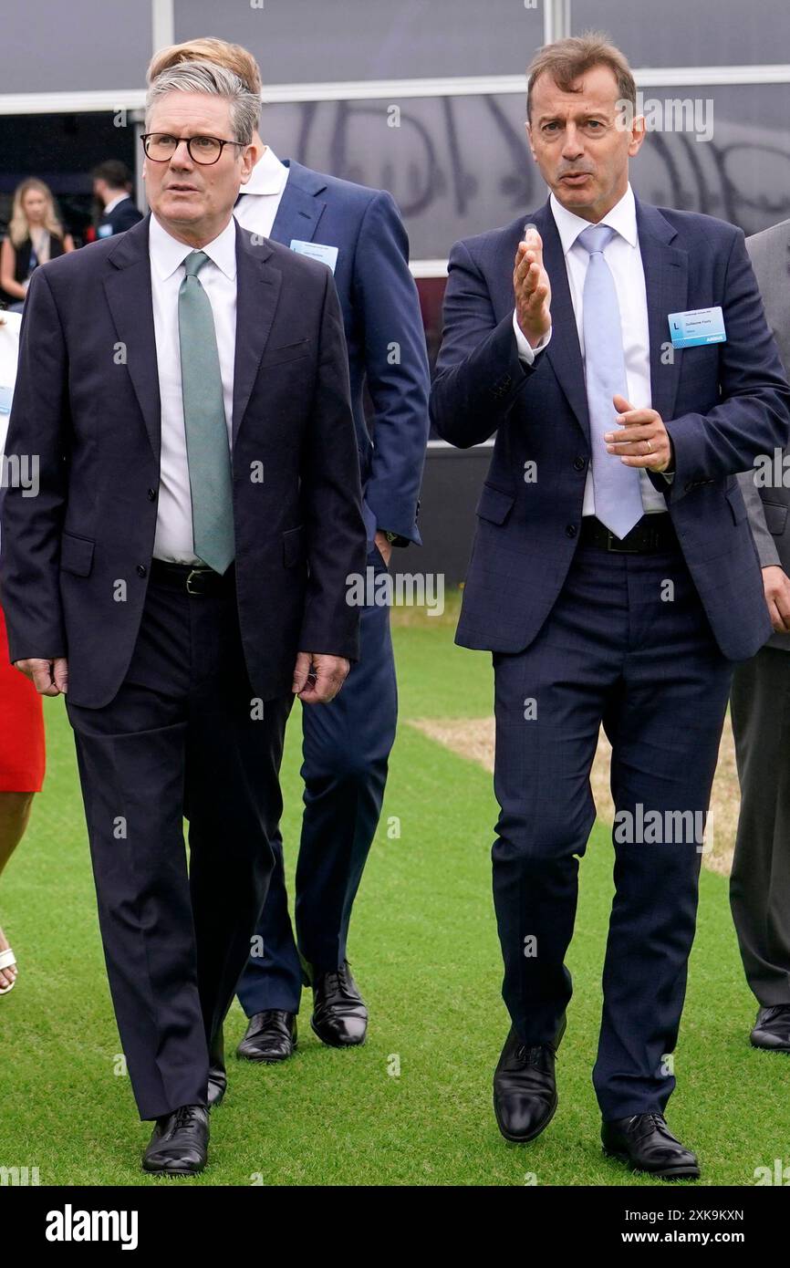 Prime Minister Sir Keir Starmer speaks to Guillaume Faury (right), CEO ...