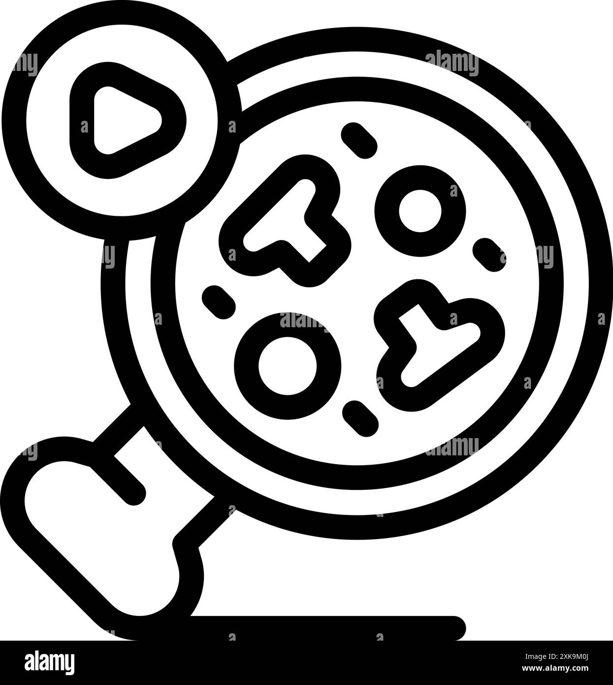 Bacteria through magnifying glass Black and White Stock Photos & Images ...