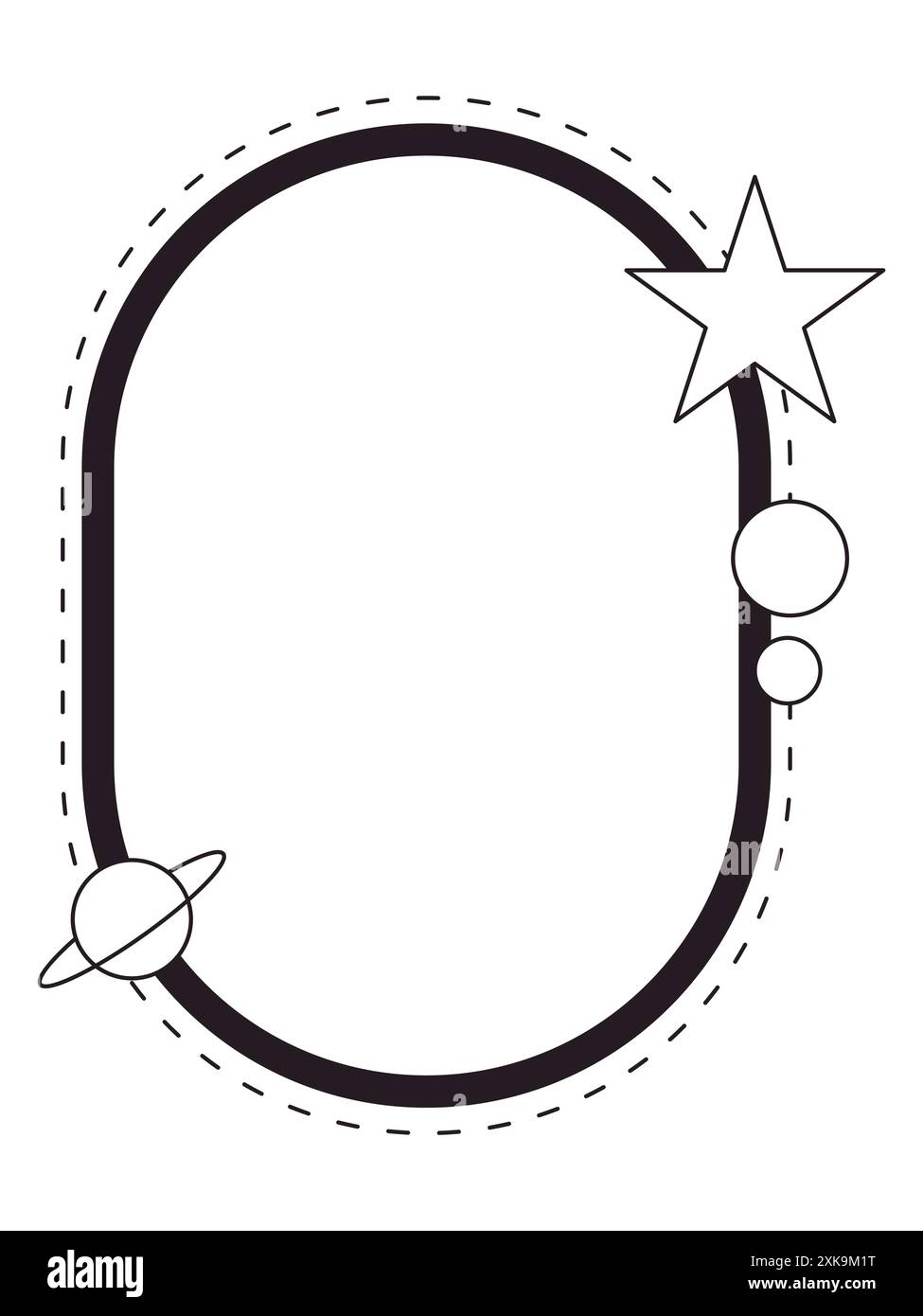 Monoline aesthetic frame Y2K modern style rounded Stock Vector Image ...