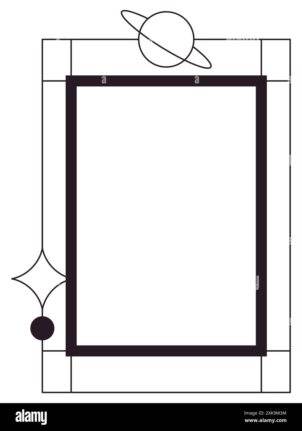 Monoline Y2K frame 90s style aesthetic modern elements boxed Stock ...