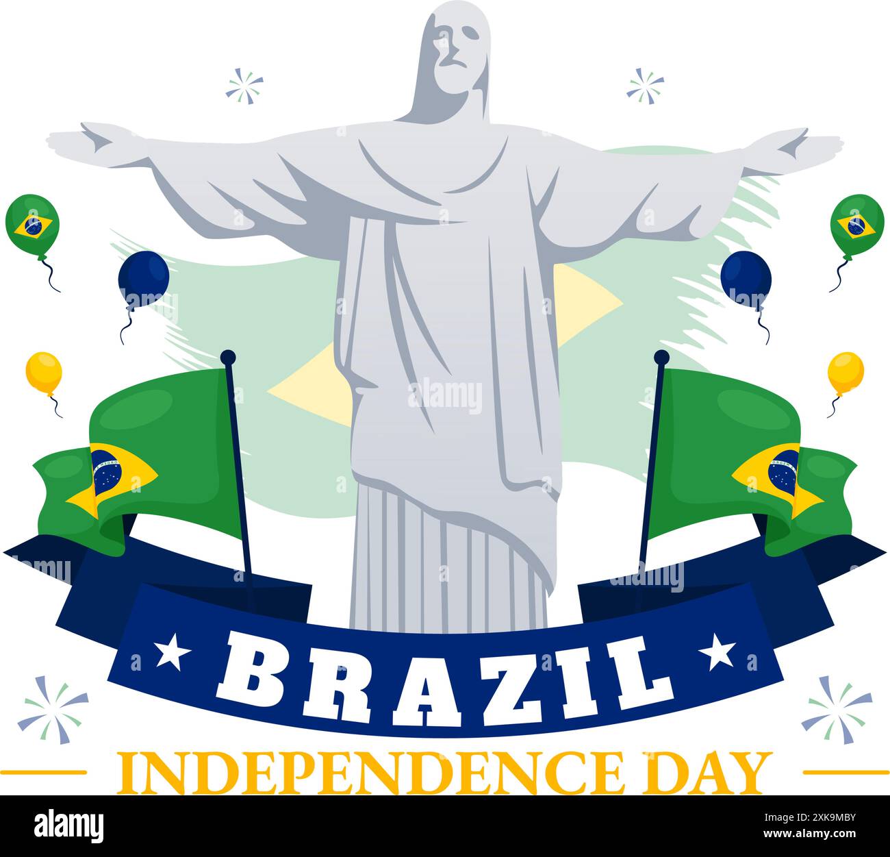 Happy Brazil Independence Day Vector Illustration on September 7 with ...